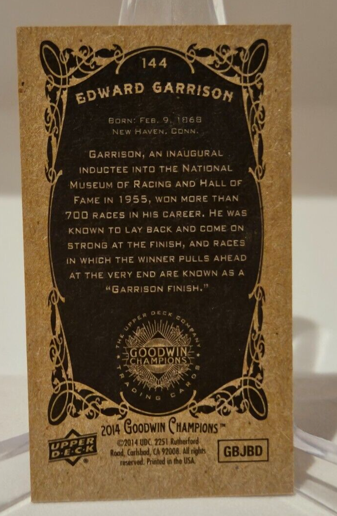 2014 Upper Deck Goodwin Champions - Edward Garrison #144 Mini for sale ...