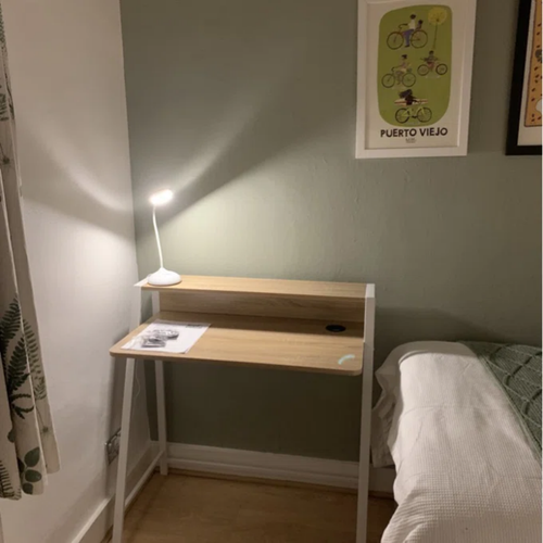 Oak White Computer Desk Workstation Home Office Study Table Monitor ...
