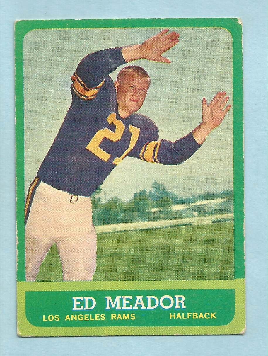 1963 Topps Football Ed Meador #47 Los Angeles Rams Arkansas Tech VG-EX ...