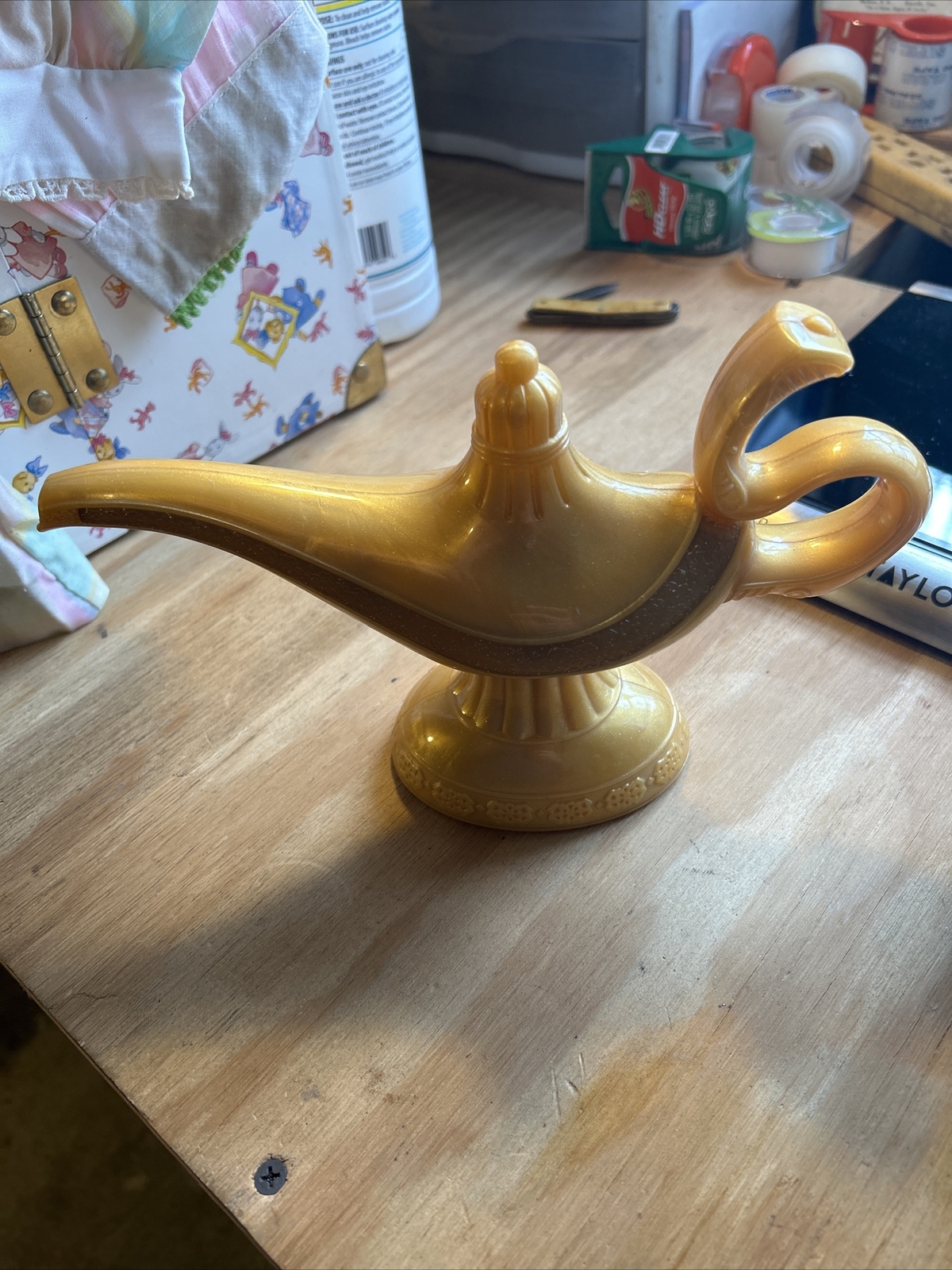 DISNEY Aladdin Will Smith Talking Moving Magic Genie Lamp Gold Toy ...
