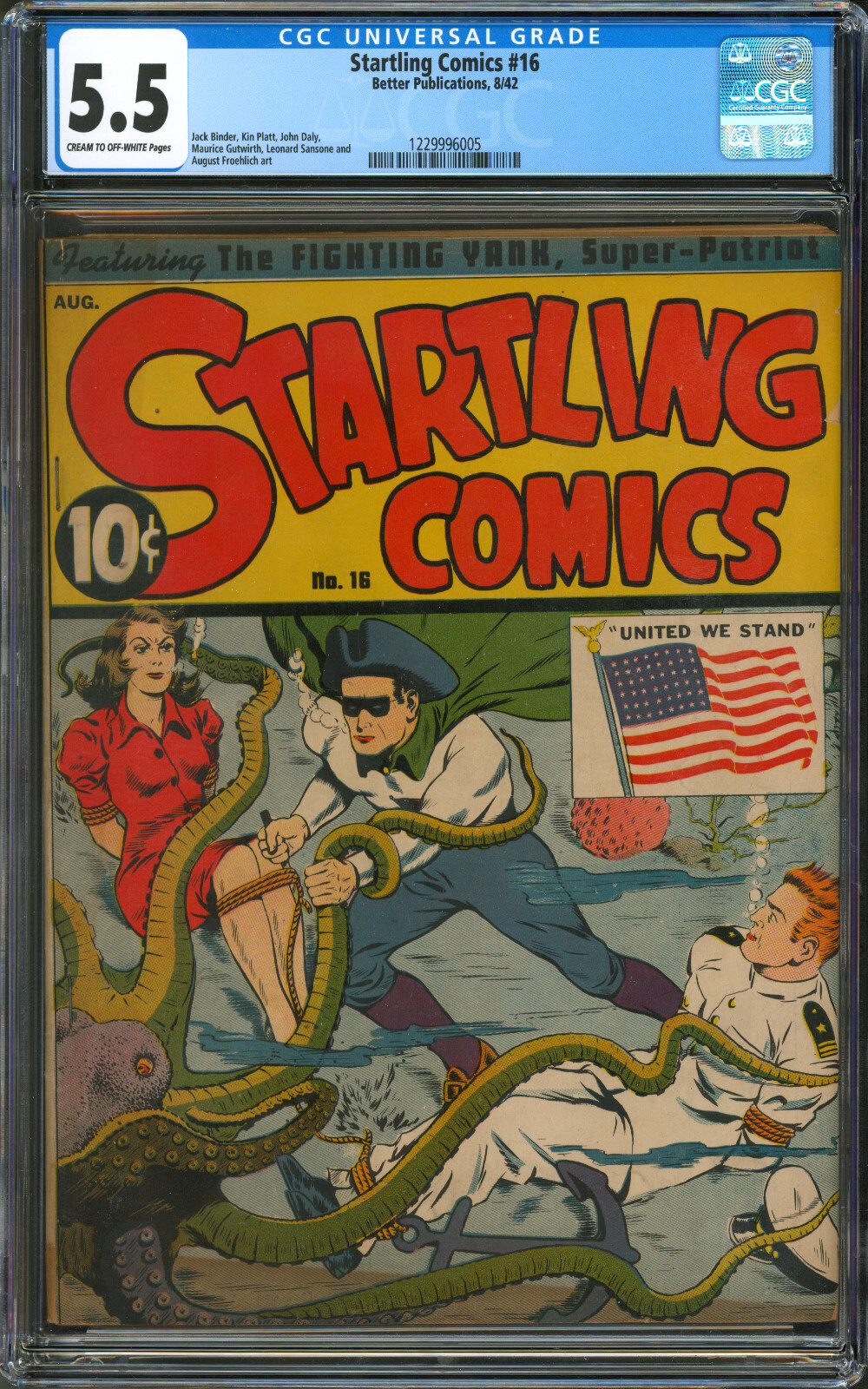 Startling Comics #16 CGC 5.5 | Better 1942 | Fighting Yank vs. Octopus ...