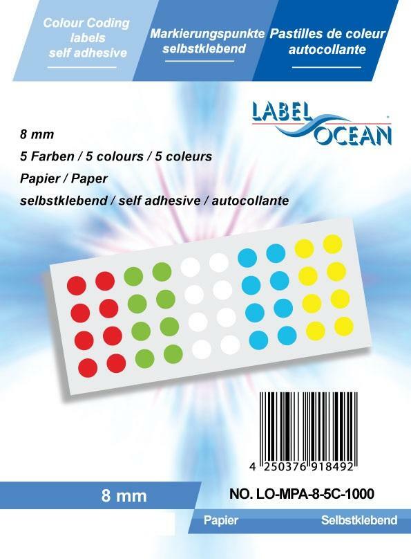 100 x Marking DOT STICKERS Round Spot Circles dots PAPER Labels 8 mm ...
