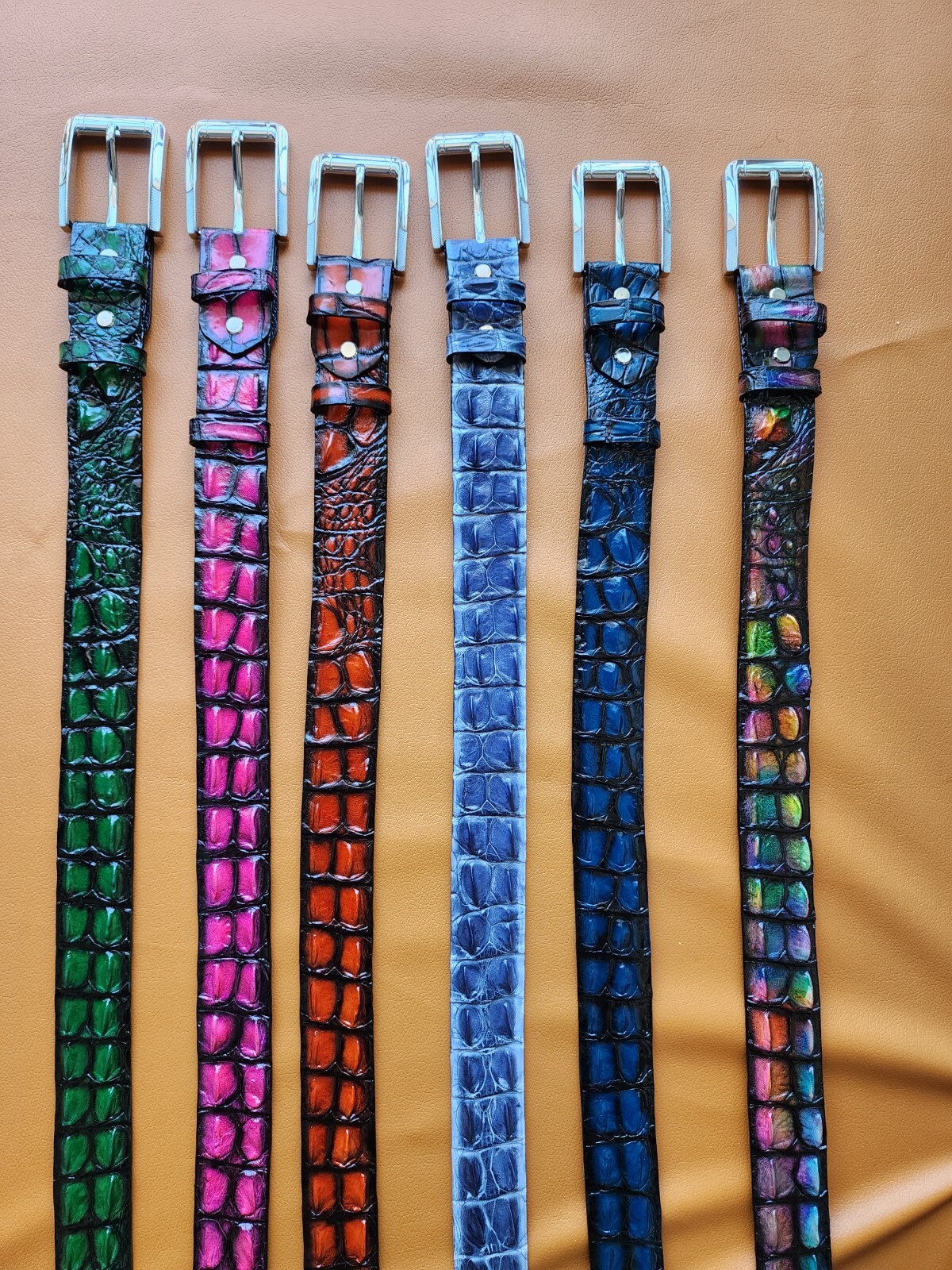 Patina Colors 100% Genuine Exotic Leather Skin Men's Belts Buckle ...