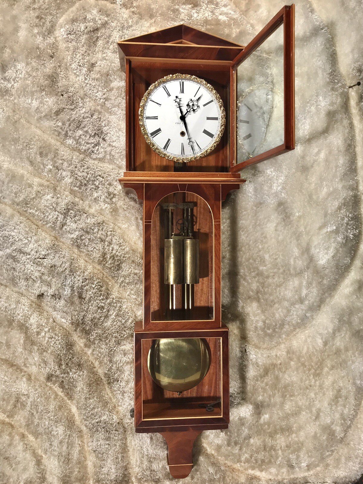 45 Days Germany Vienna,LATERNDLUHR ,Clock,1 double Brass Weights Driven ...