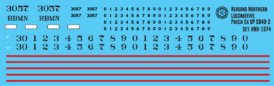 HO Scale - Reading Northern Locomotive Patch Ex UP SD40-2 Decals | eBay
