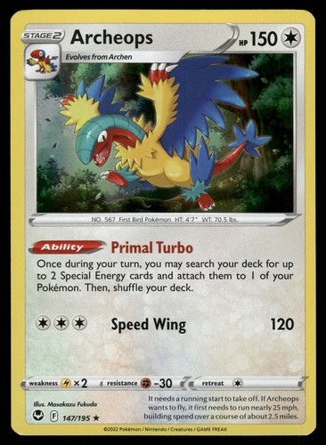 Archeops Holo 147/195 SWSH12: Silver Tempest Pokemon Card | eBay