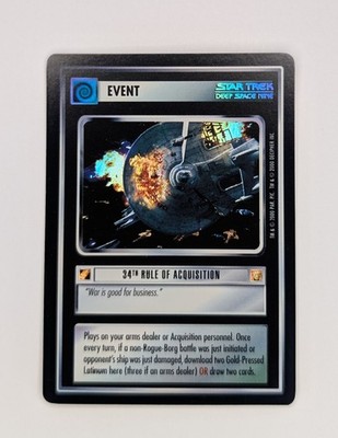 Star Trek CCG 1E Tournament Foil 34th Rule Of Acquisition Promo ...