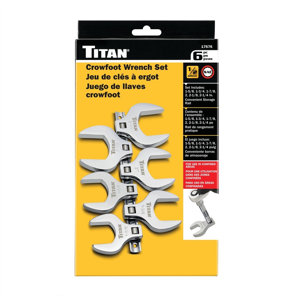 Titan 1/2" Drive SAE Jumbo Crowfoot Wrench Set 17676 | eBay