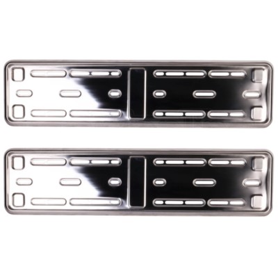 2x E-tech Stainless Steel Car Registration Number Plate Holder Surround ...