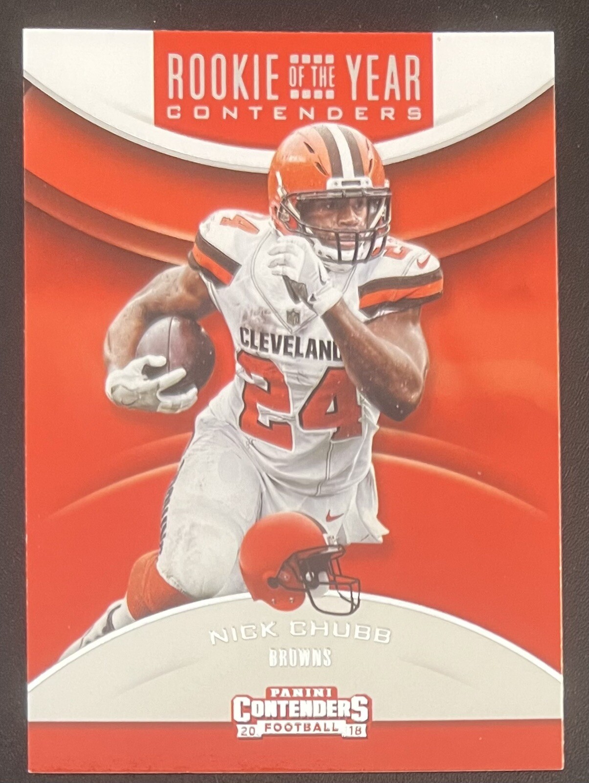 Nick Chubb 2018 Panini Contenders ROOKIE of the Year RYA-NC - Cleveland ...