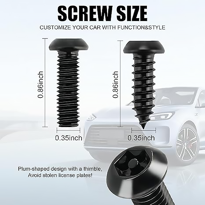 42X Anti Theft License Plate Screws Stainless Steel Bolts Caps Car ...