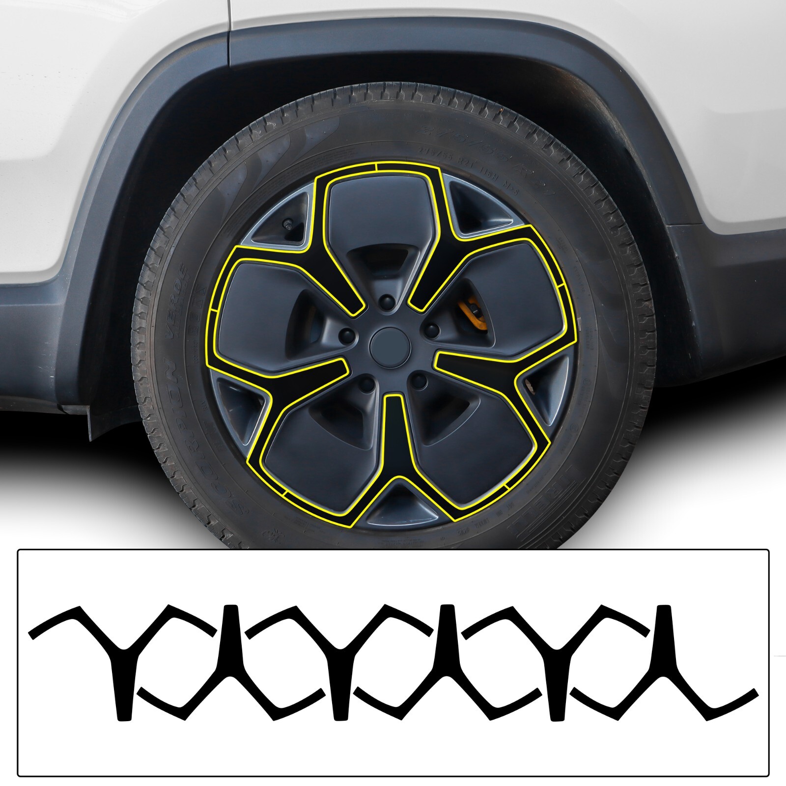 Fits Rivian R1S 2022-2024 Wheel Rim Chrome Delete Decal Blackout Vinyl ...