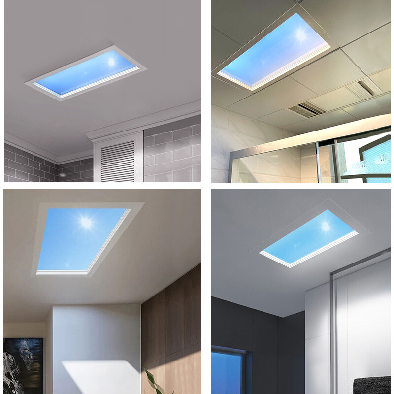 72W Dimmable LED Blue Sky Lamp Panel Ceiling Fixture Roof Natural ...