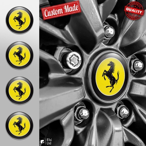 Ferrari Decals | 4pcs Set Wheel Cap Stickers | Custom Made Rim Emblems ...