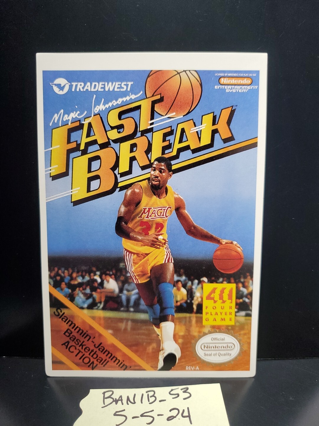 NES Magic Johnson Fast Break VidPro Toys R us Display Card Nintendo ...