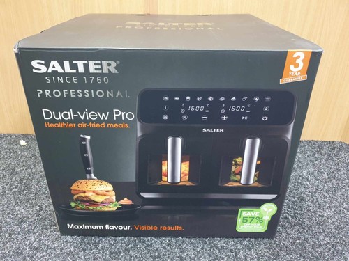 Salter 7.6L Double Glass Window Dual View Pro Air Fryer Good Condition ...