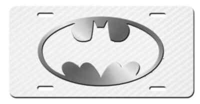 Simulated Steel Look Batman Logo Aluminum License Plate Tag New Silver ...