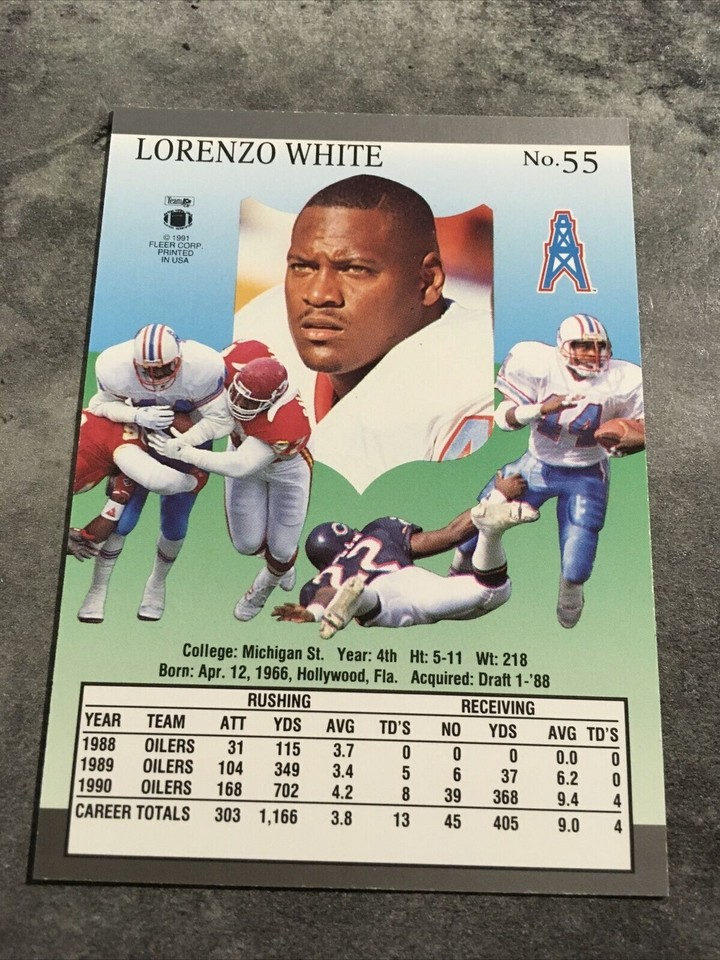 Lorenzo White Oilers 1991 Fleer Ultra #55 | eBay