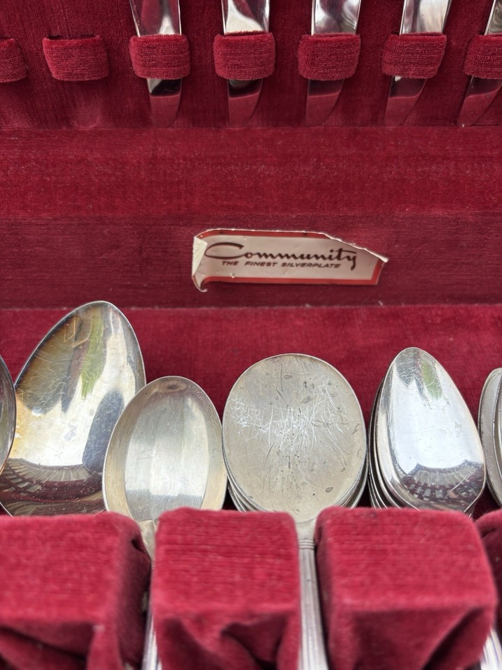 VTG Community Finest Silverware Set 41 Pieces In Wood Original Box | eBay