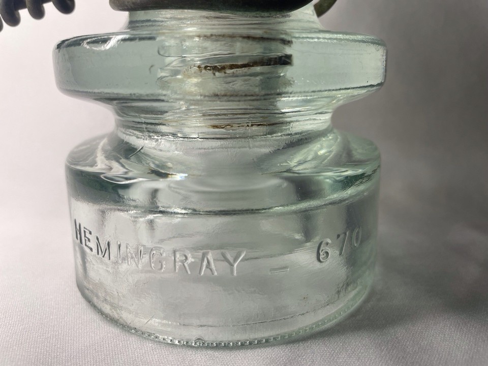 Vintage Hemingray 670 Clear Insulator With Wire. | eBay