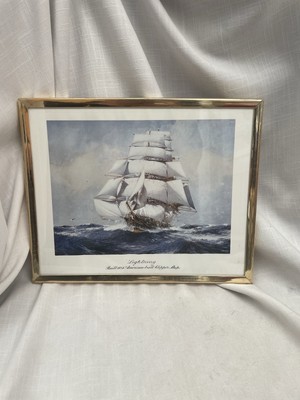 Lightning American Clipper Ship 1854 Art Print Framed | eBay