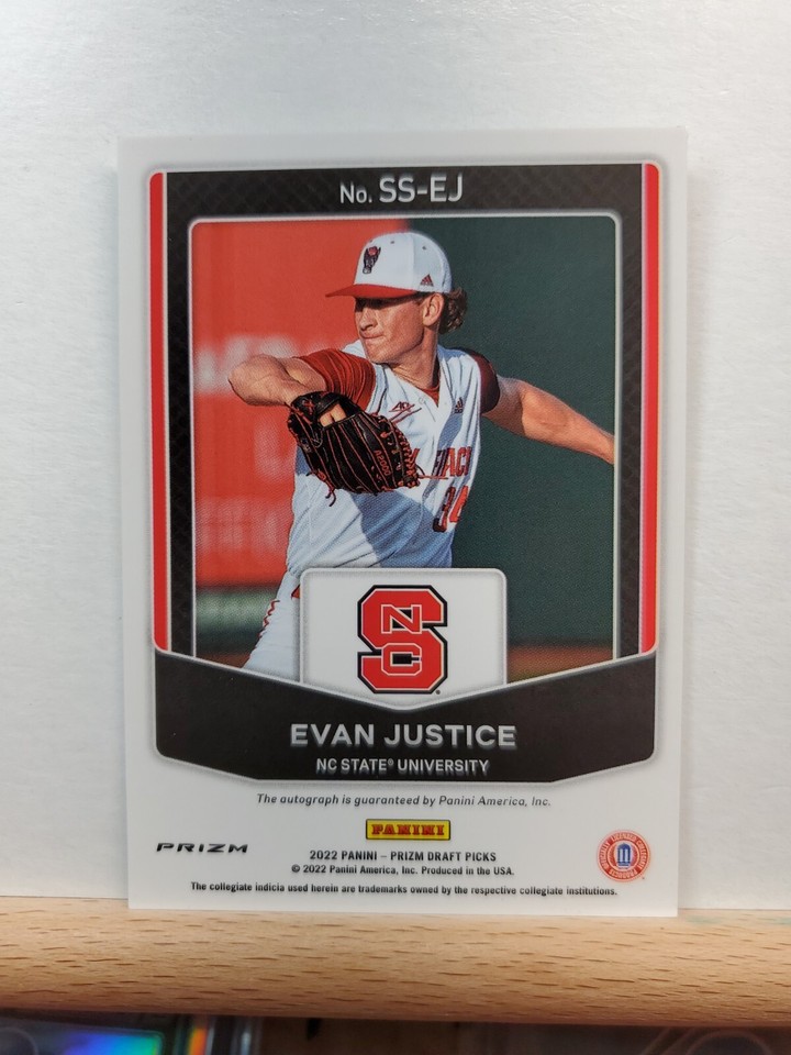 2022 Prizm Draft Picks Evan Justice Signing Sessions SILVER Prizm AUTO ...