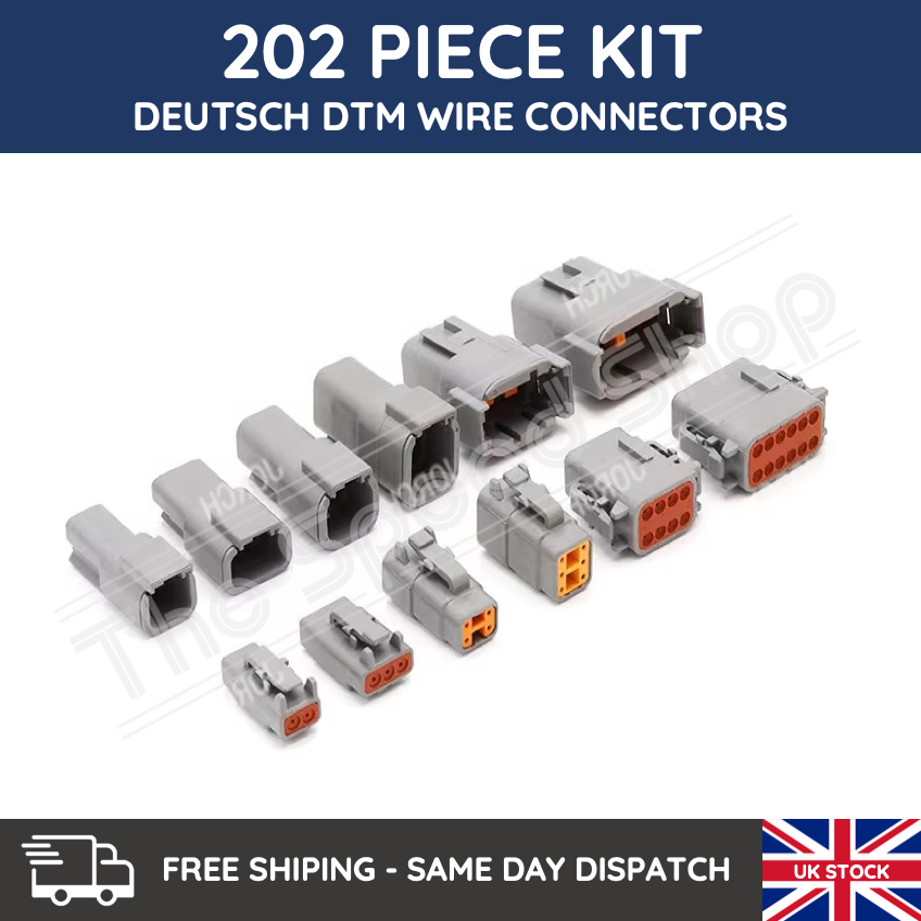 202 Piece DTM Deutsch Connector Plug Kit 2/3/4/6/8/12 Pin - CRIMP ...