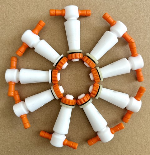 (9) Kimble Size 6 (6mm) Straight Bore Standard Taper Hi-Temp PTFE ...