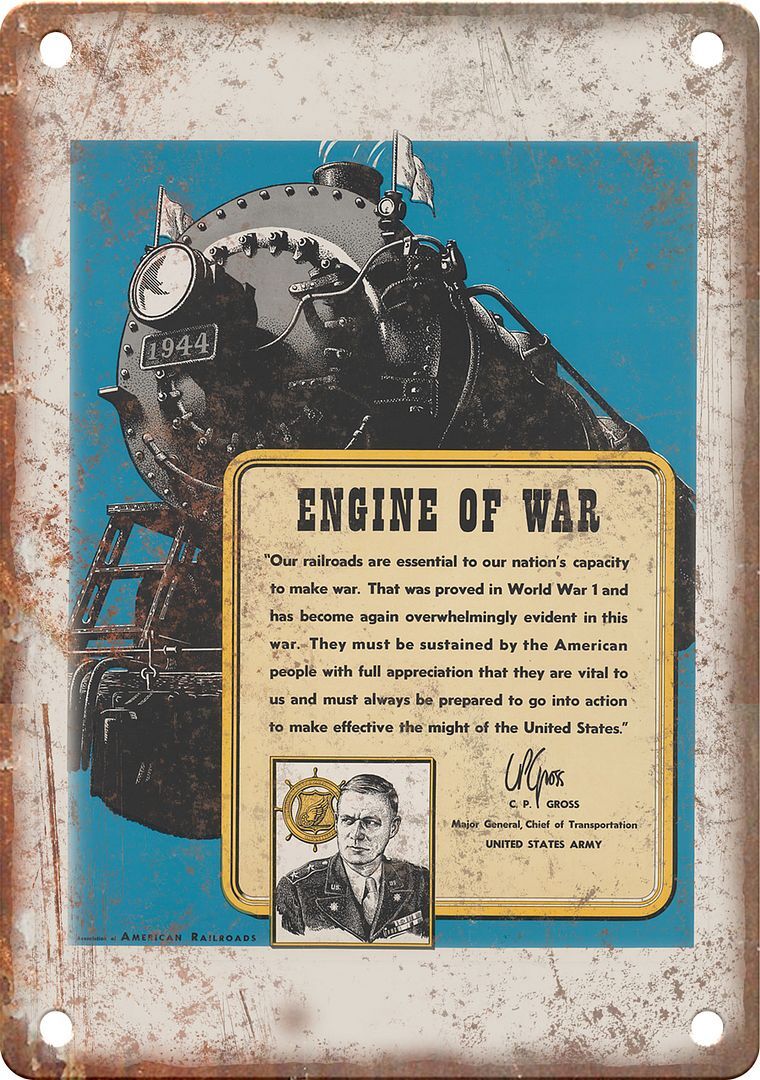 Engine of War WWII Propaganda Poster 12" X 9" Reproduction Metal Sign ...