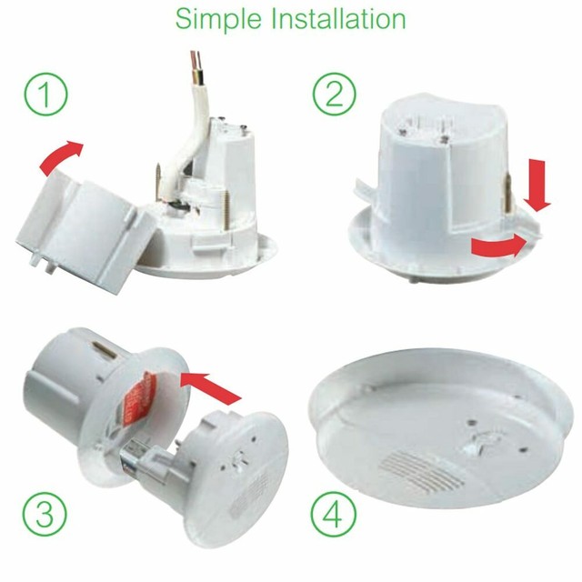 Clipsal 755PFM4 Recessed Flush Photoelectric Smoke Fire Detector Alarm ...
