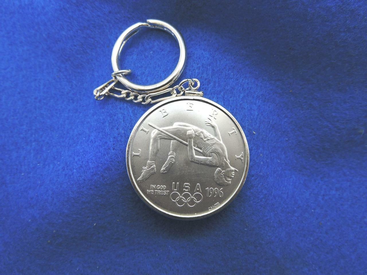 1996-D US Atlanta Olympics High Jump Commemorative Silver BU Key Chain ...