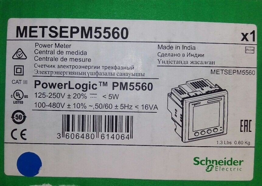 SCHNEIDER ELECTRIC PowerLogic Power Meter METSEPM5560 | eBay