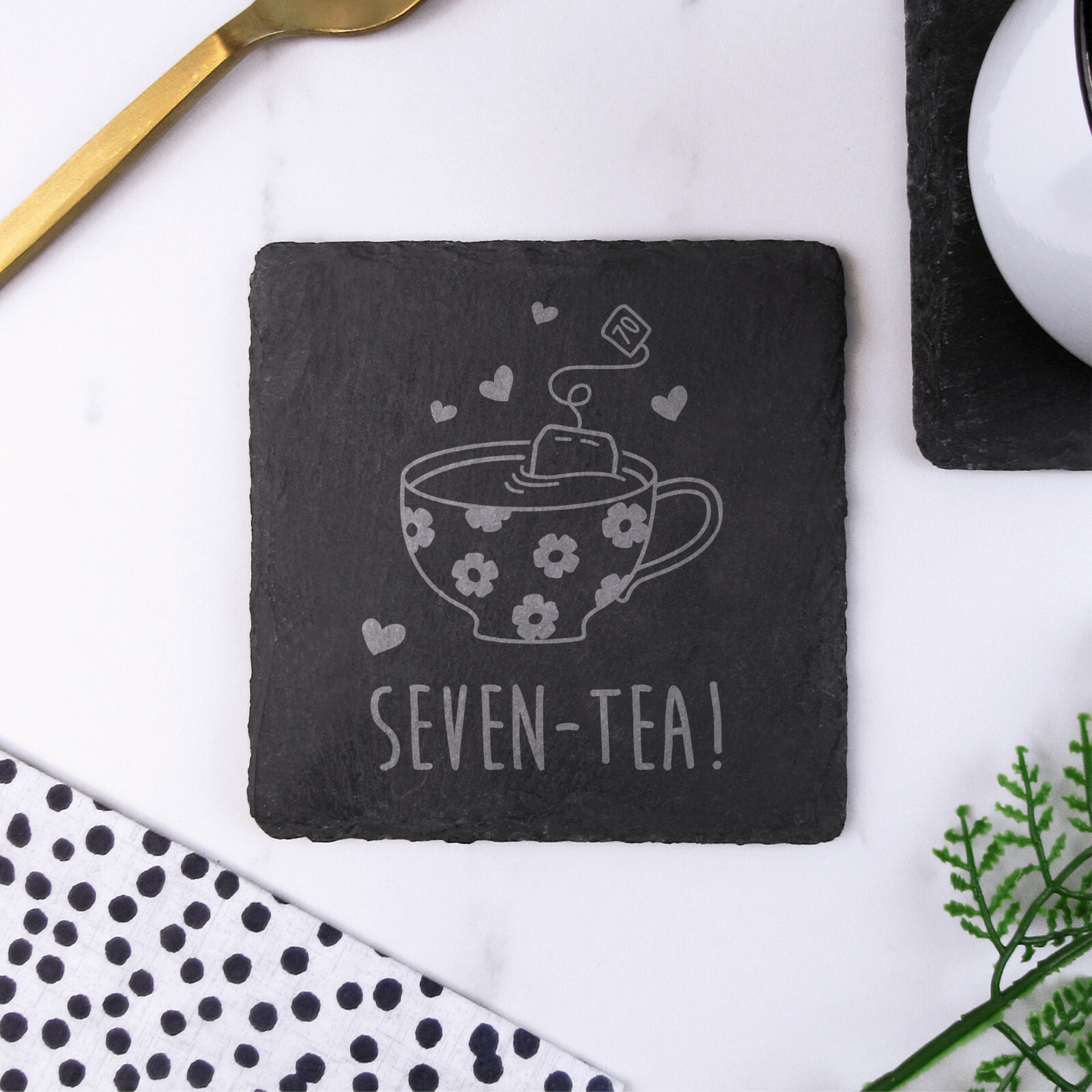 Engraved Silver Coffee Mug SEVEN-TEA Design 70th Birthday Gift Mum ...