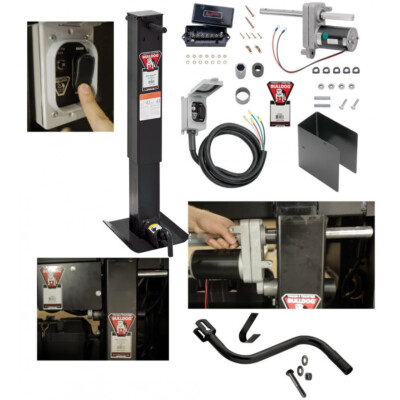 Bulldog Single 12K Trailer Jack Electric Motor Spring Return w Side ...