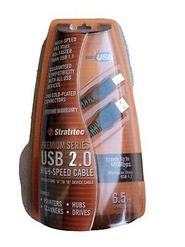 Stratitec Premium Series 6.5 Feet USB 2.0 24k Gold Connectors - High ...