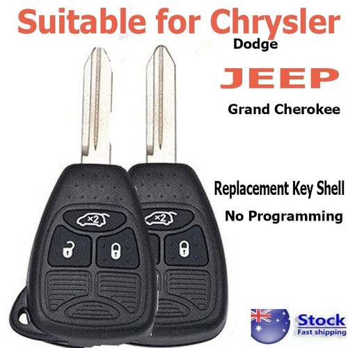 2X Remote Key Shell Case Fob fit for Chrysler Jeep Cherokee with Rubber ...