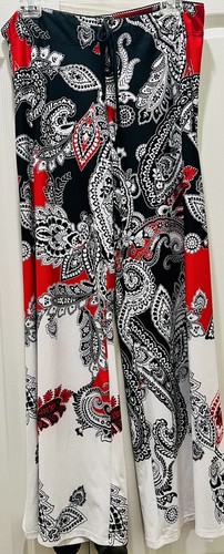 L/G Size Flared legs Soft pants In Black/red Print By A Small Boutique ...