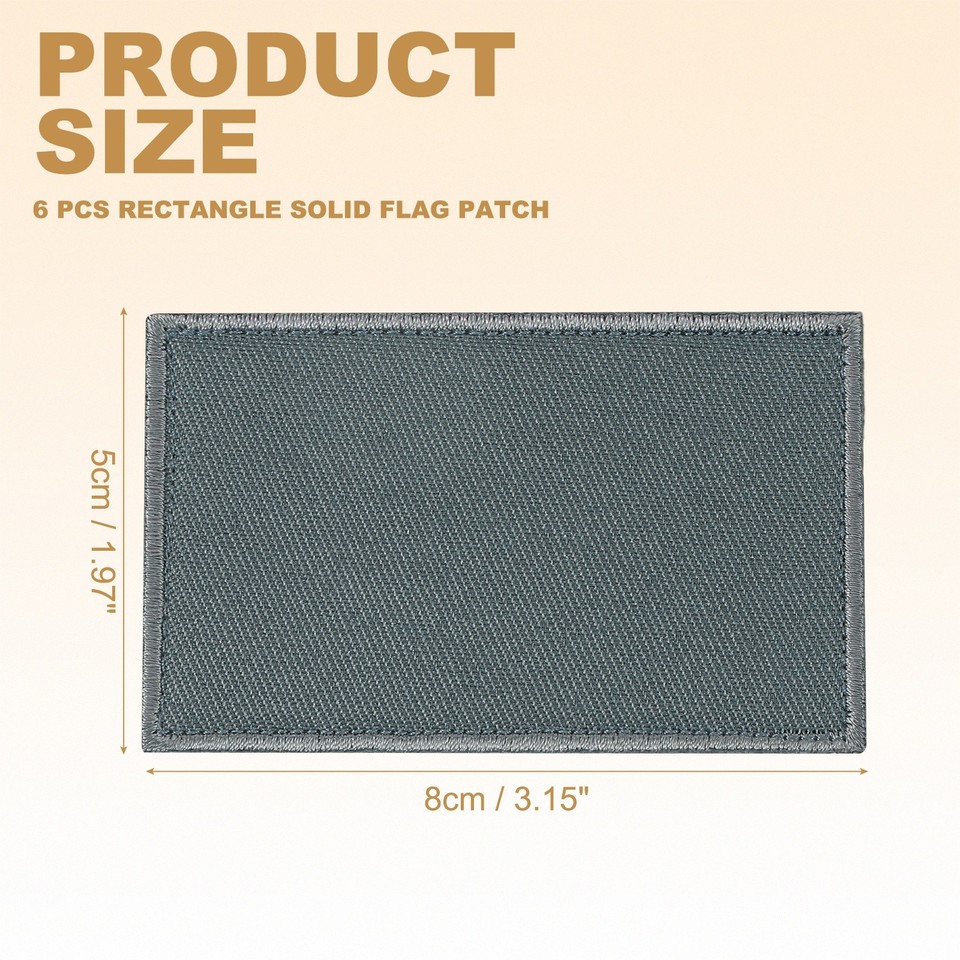 Rectangle Solid Flag Patch 6 Pcs 3x2 Inch Flag Patch Plain Gray | eBay