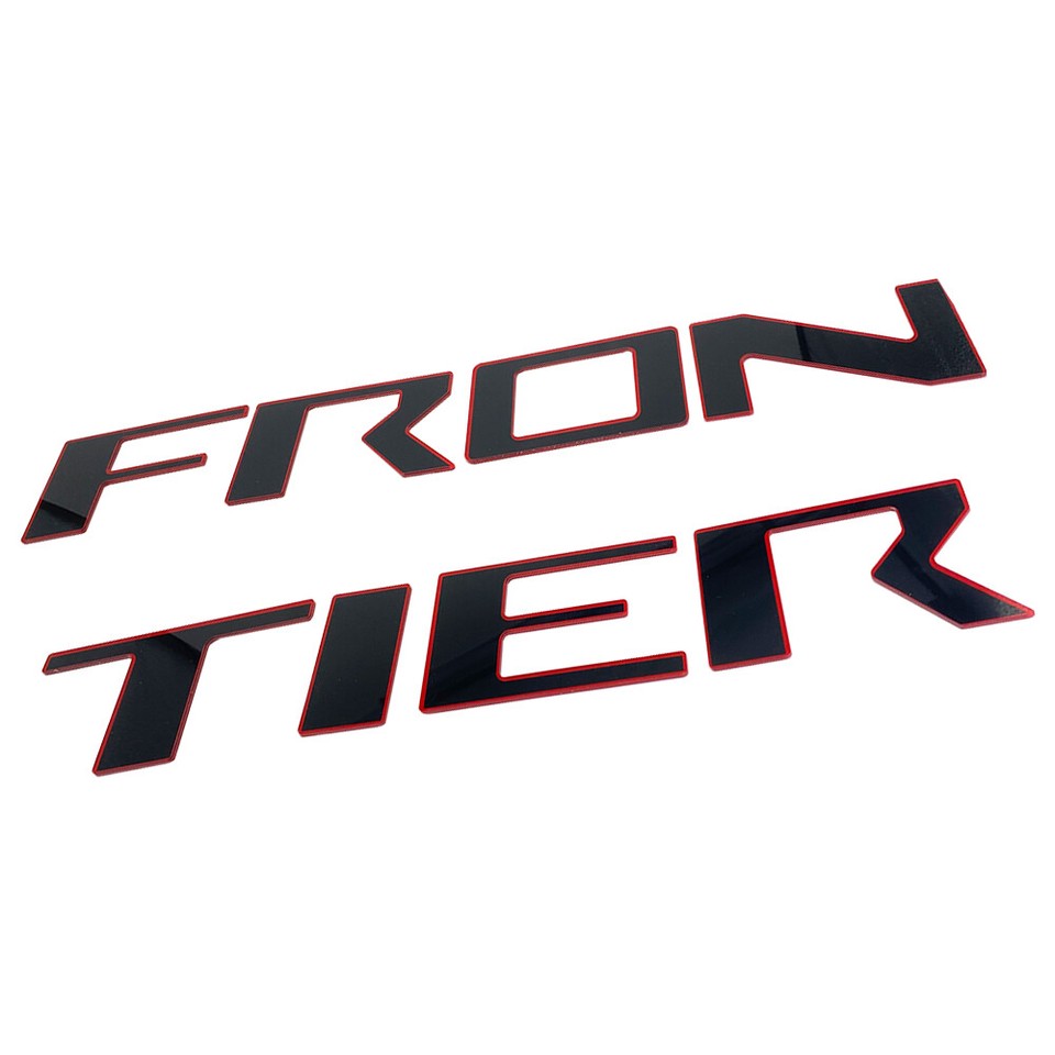 Tailgate Raised Letters for NISSAN FRONTIER 2022 2023 2024 Red Outline ...