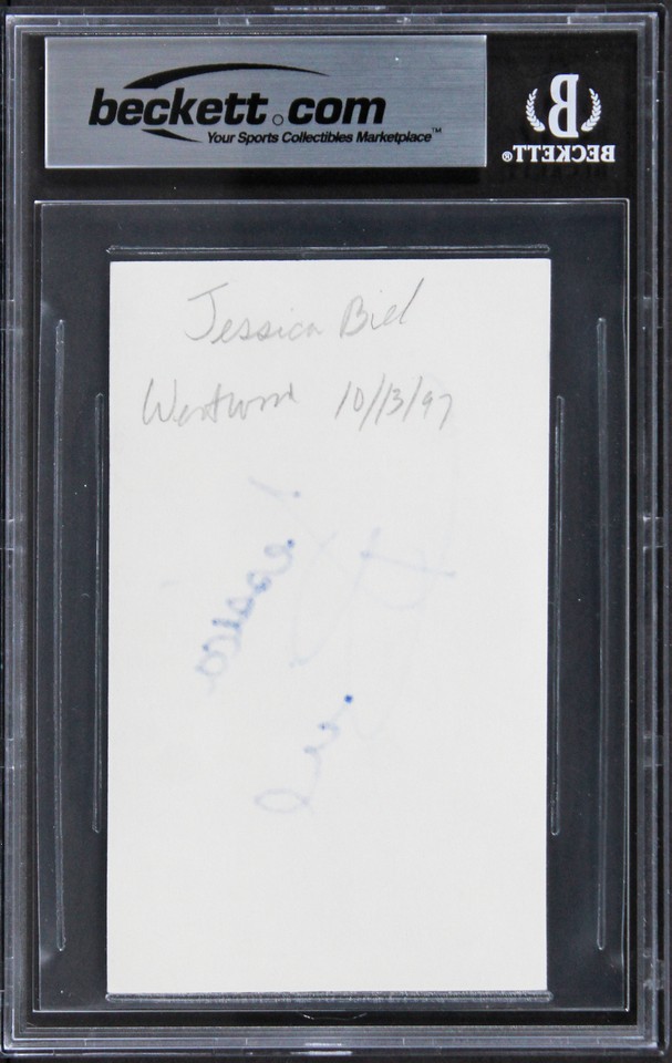 Jessica Biel 7th Heaven Authentic Signed 3x5 Index Card Autographed BAS ...
