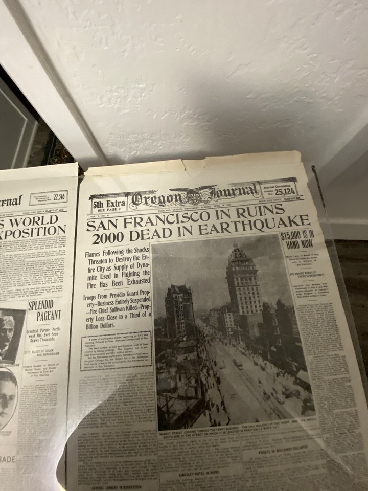 Historic Front Page Newspaper '' The Oregon Journal" 1905- 1906 VOL. IV ...
