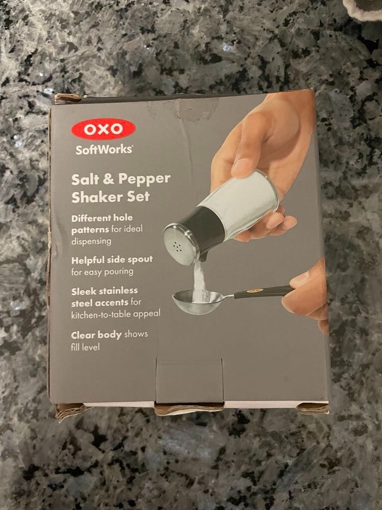 OXO Soft Works Salt and Pepper Shaker Set, Black | eBay