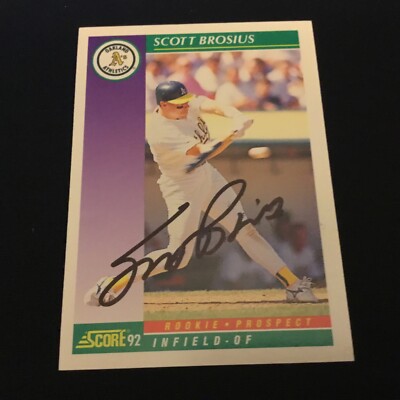 Autographed 1992 Score Scott Brosius rookie. TOUGH! #L-1 | eBay