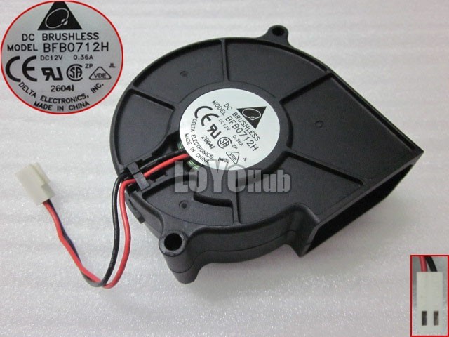 For Delta BFB0712H 7530 12V 0.36A Blower centrifugal fan pitch 8CM ...