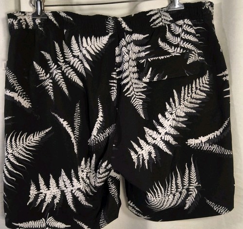 Onia Linen Cargo Shorts Leaf Print Mens Medium Drawstring Brown White ...