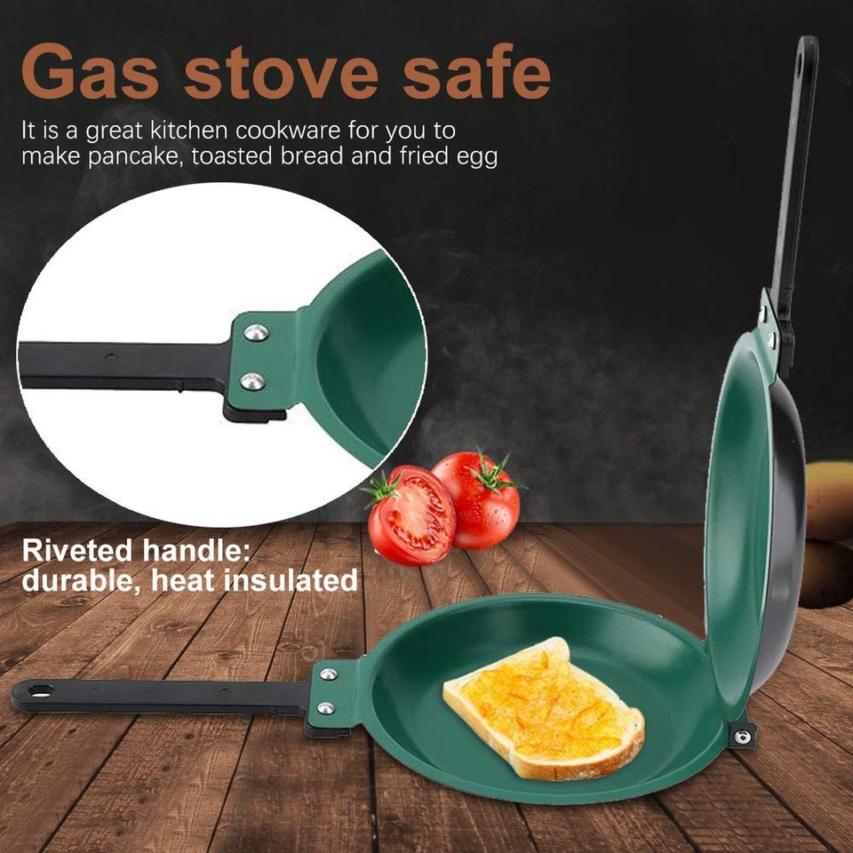 Frying Pan, Double Side Frying Pan Non-stick Flip Folding Frying Pan ...