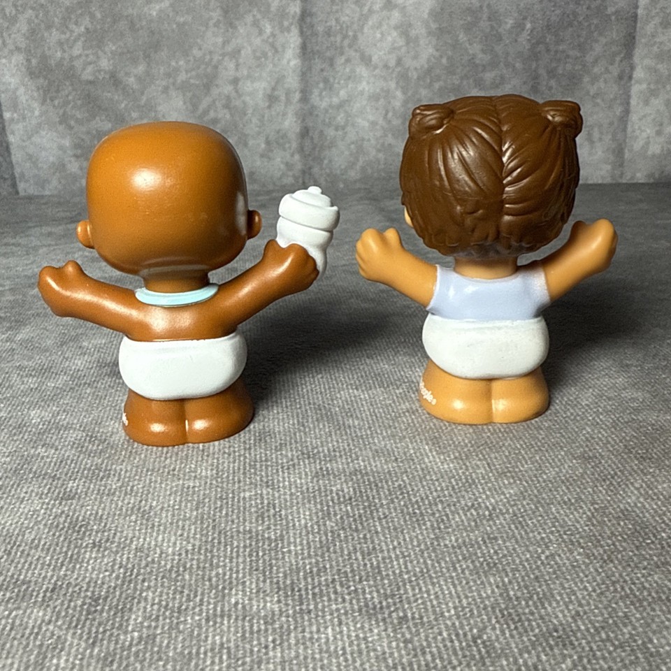 LOT OF 4 Fisher Price Baby Nursery Baby Figures Boy Girl Asian African ...