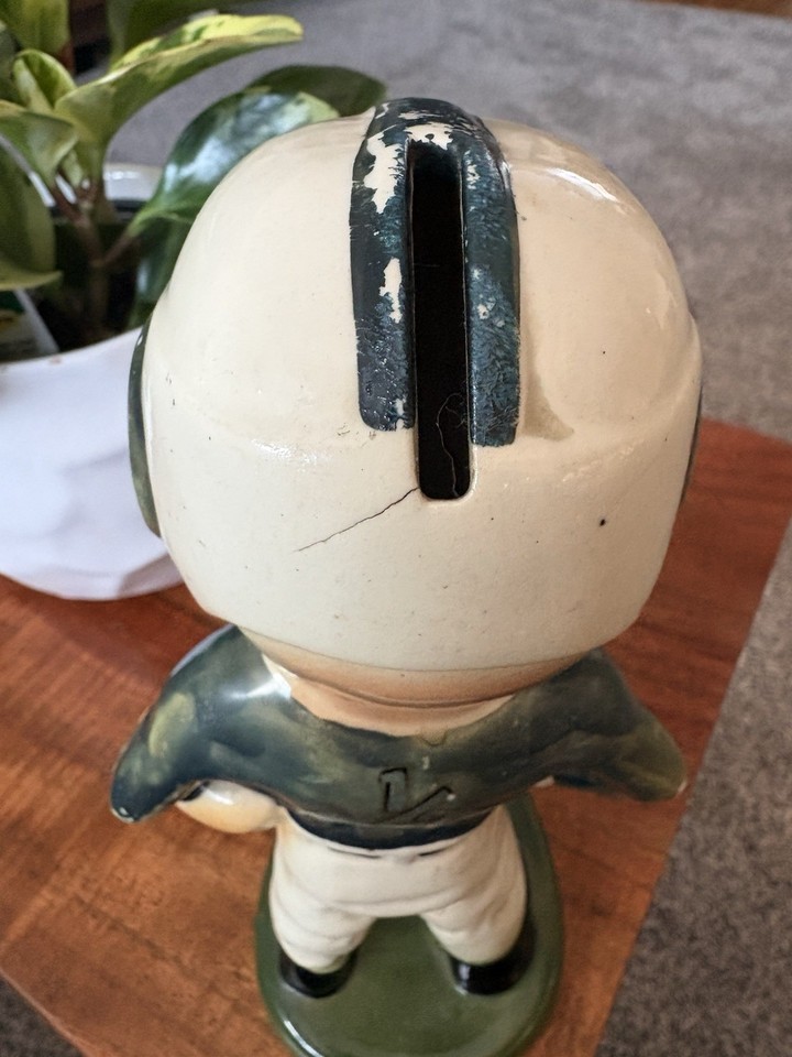 FOOTBALL PLAYER FIGURE CERAMIC BANK BY MOYER POTTERY 1/2” Number | eBay