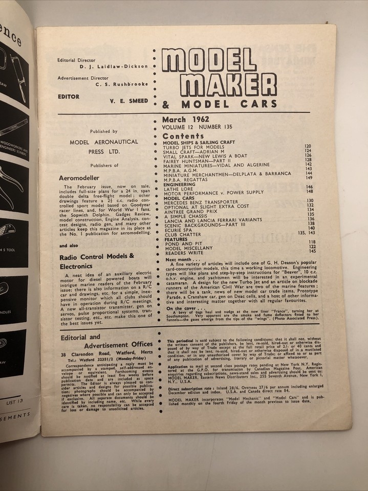 model maker and model cars magazine, March 1962 | eBay