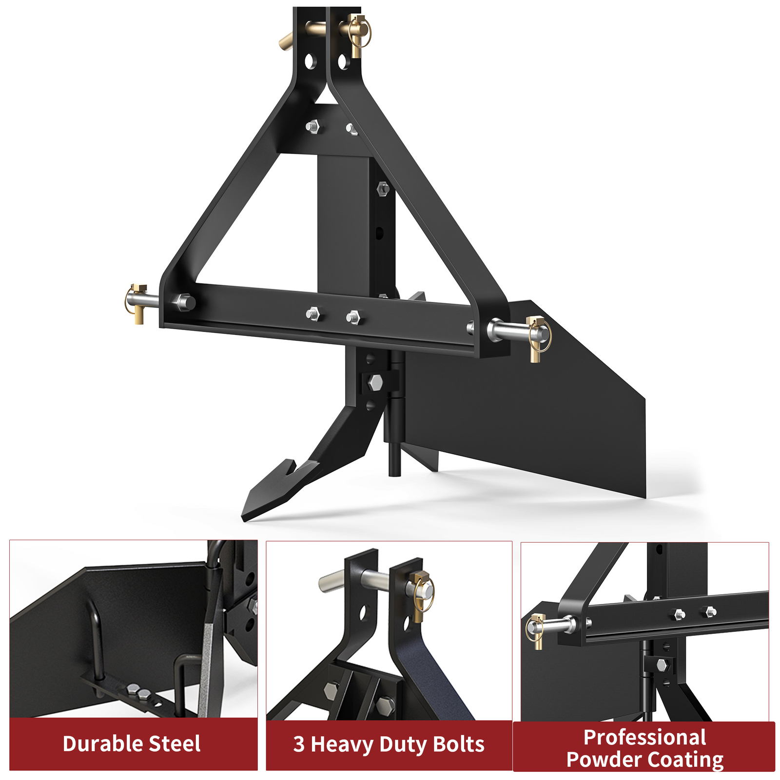 Heavy Duty Steel Middle Buster for Category 1 3 Point 3 Pt Quick Hitch ...